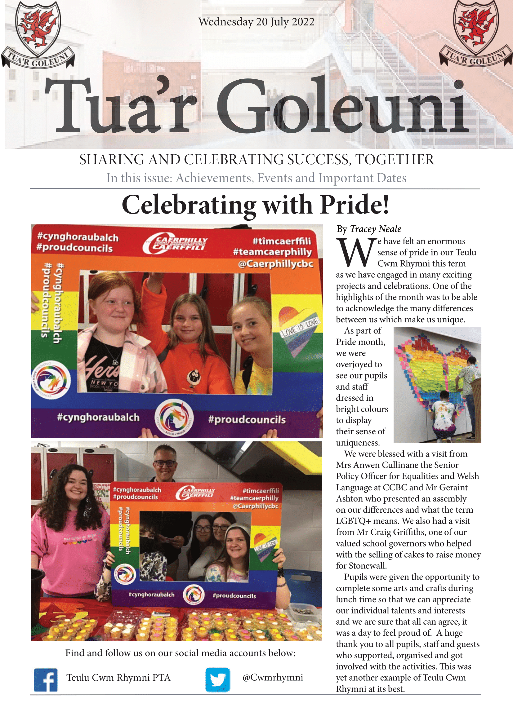 July 2022 Newsletter – Ysgol Gyfun Cwm Rhymni