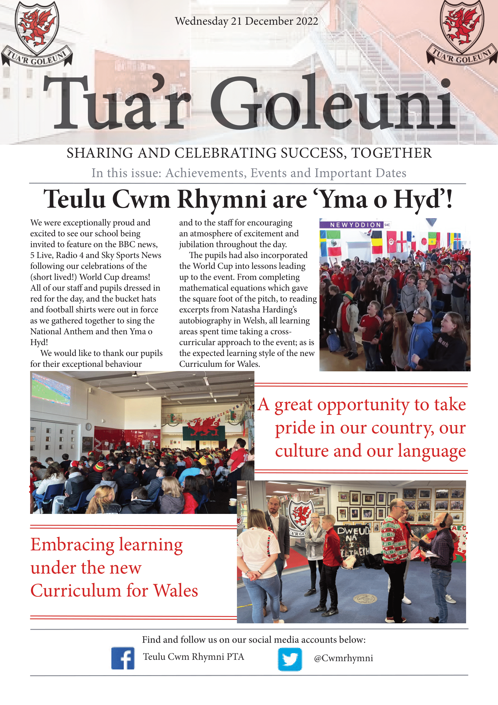 December 2022 Newsletter – Ysgol Gyfun Cwm Rhymni