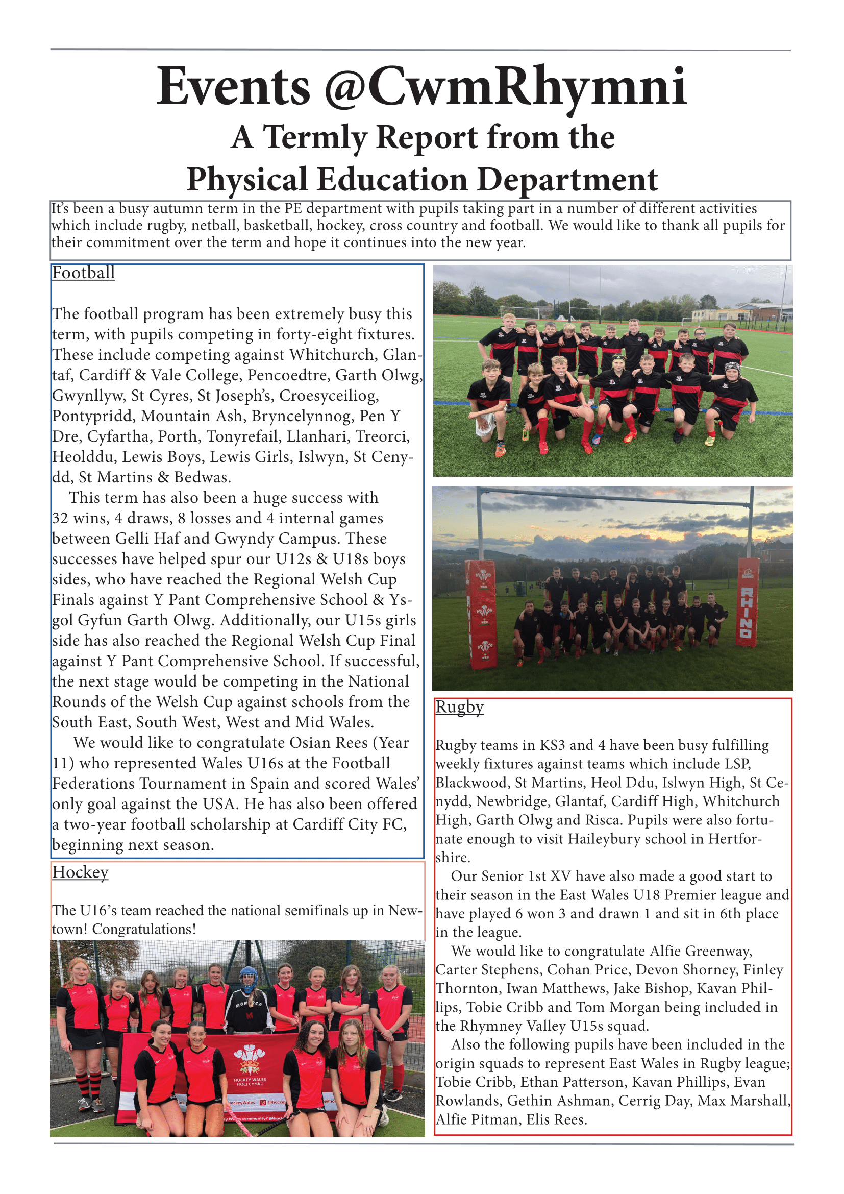 December 2022 Newsletter – Ysgol Gyfun Cwm Rhymni