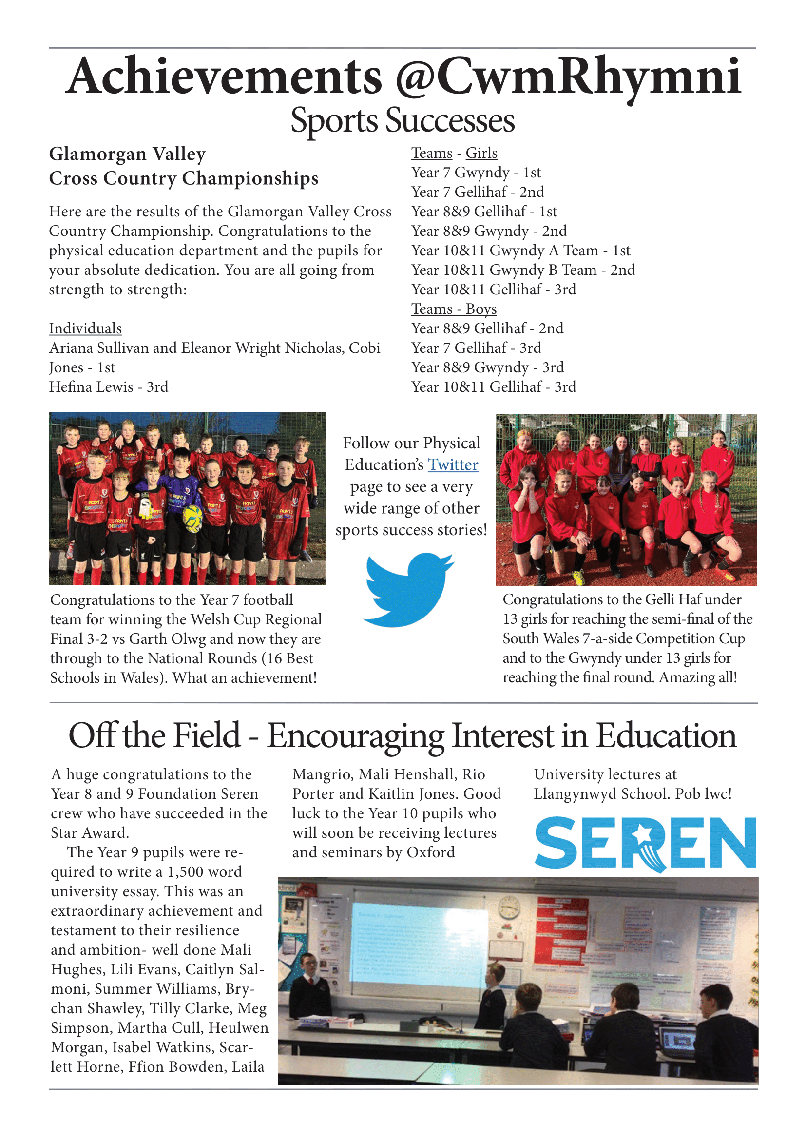 February 2023 Newsletter – Ysgol Gyfun Cwm Rhymni