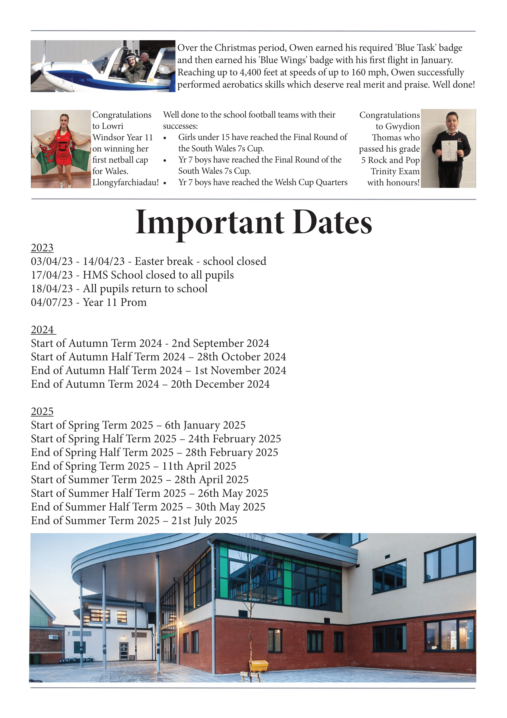 March 2023 Newsletter – Ysgol Gyfun Cwm Rhymni